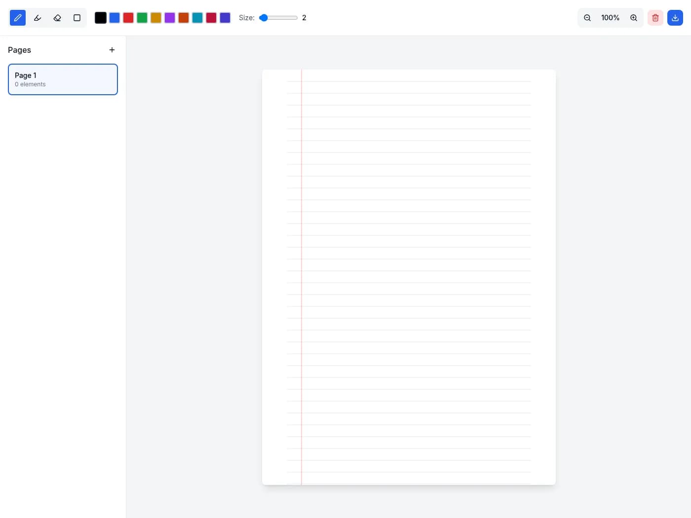 Infinite Lined Whiteboard & Note-Taking App