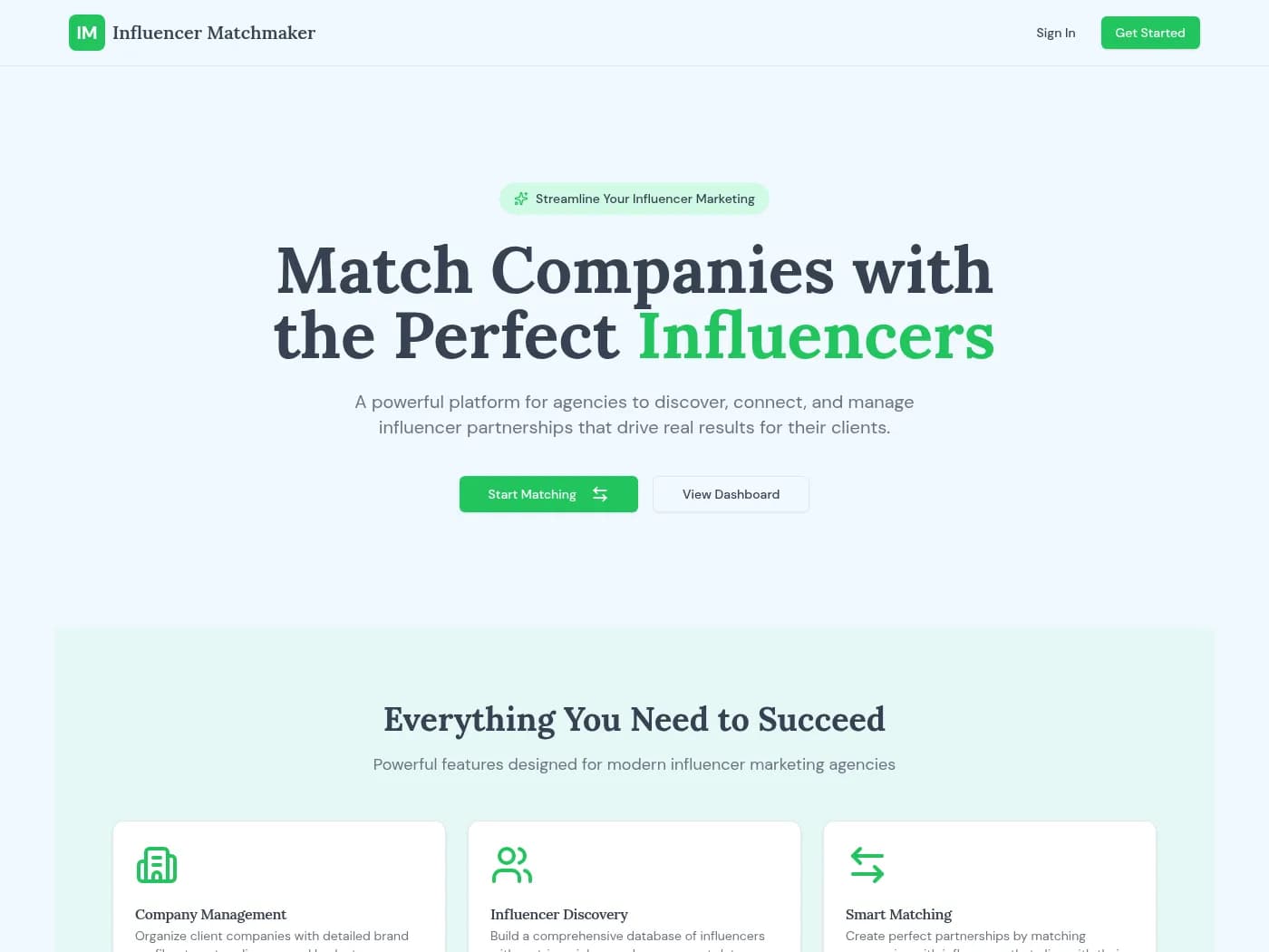 Influencer Matchmaker for Client Companies
