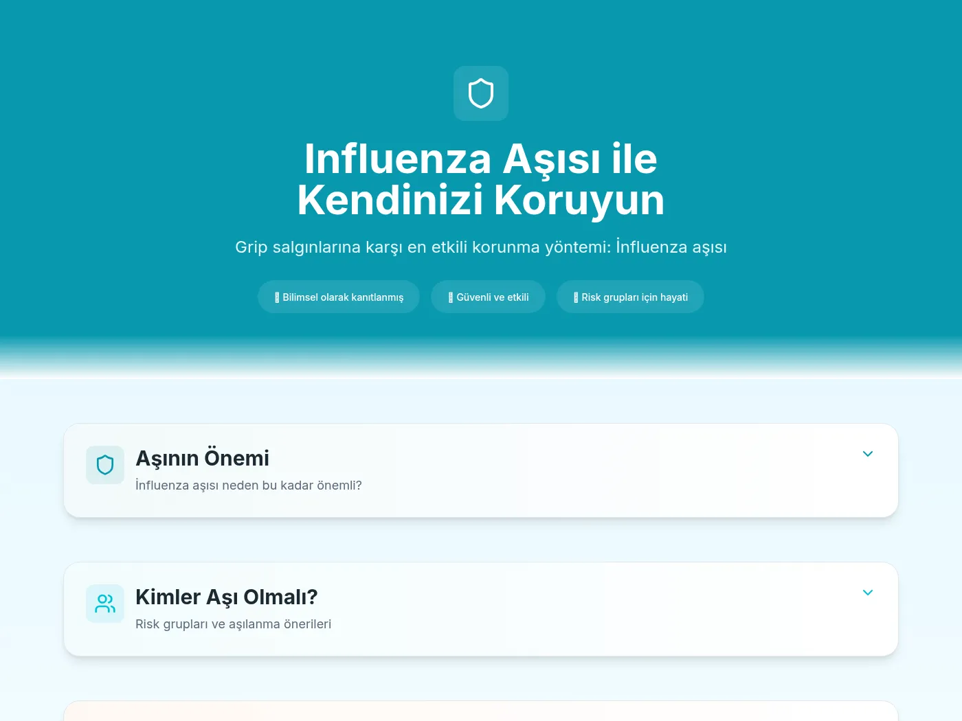 Influenza Aşısı Farkındalık Broşürü Bilgilendirme Web Uygulaması