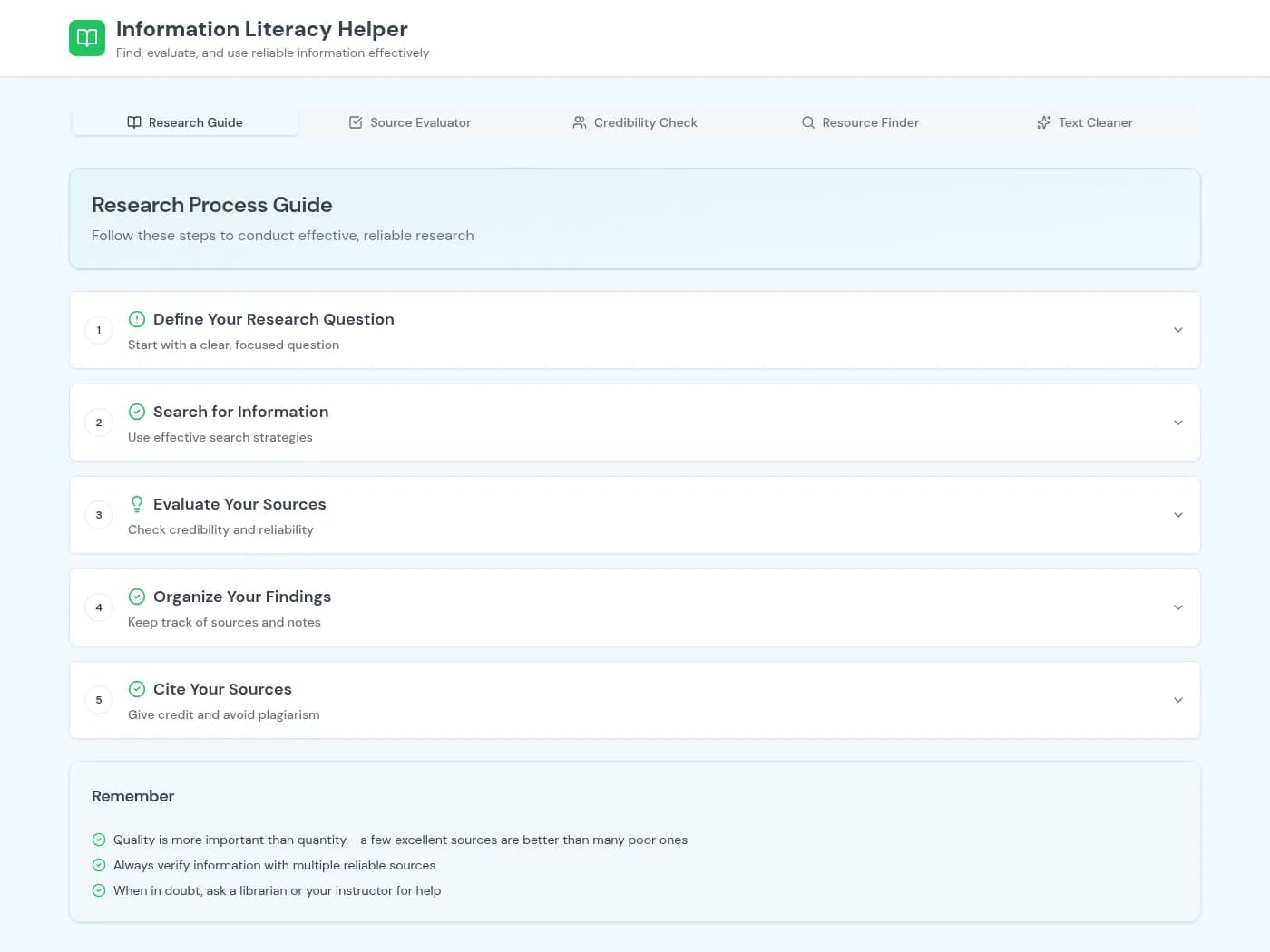 Information Literacy Helper