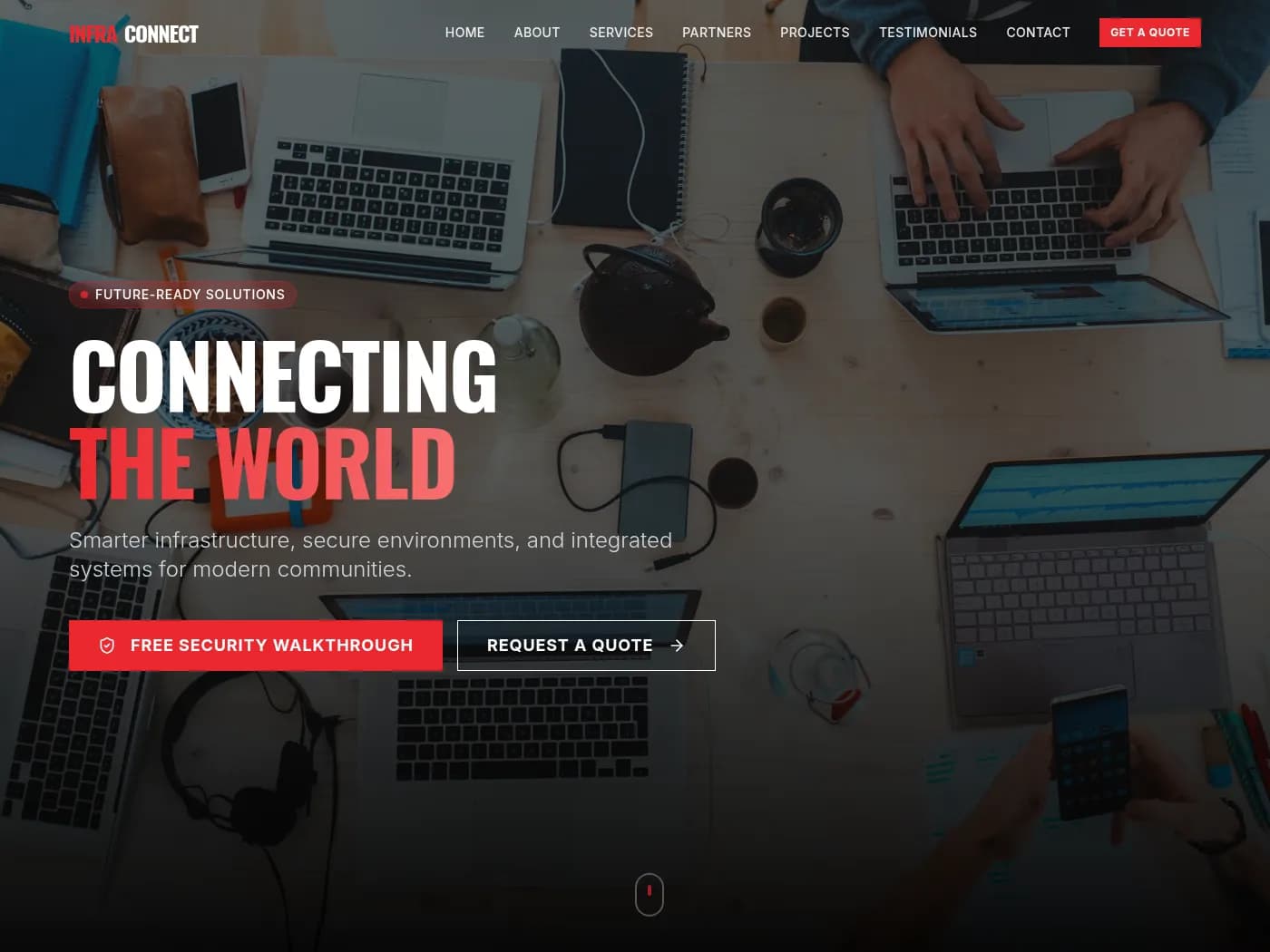 InfraConnect: Bold Tech Solutions Landing Page