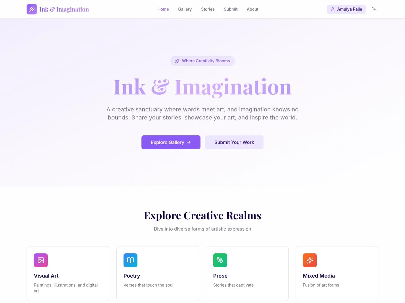 Ink and Imagination Creative Portal