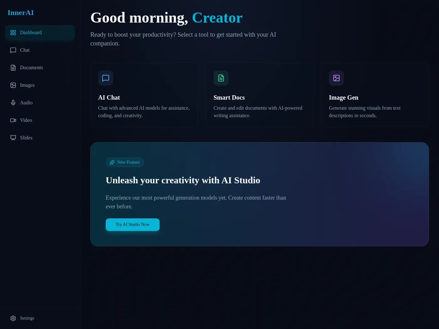InnerAI-Inspired Productivity Web App