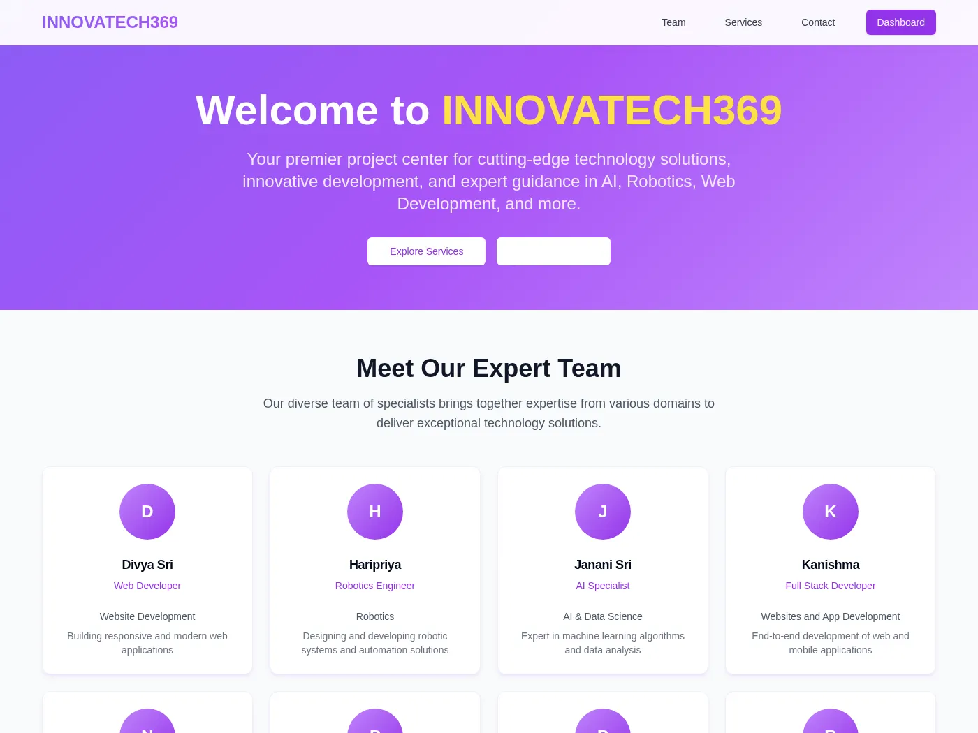 INNOVA TECH Project Center Platform