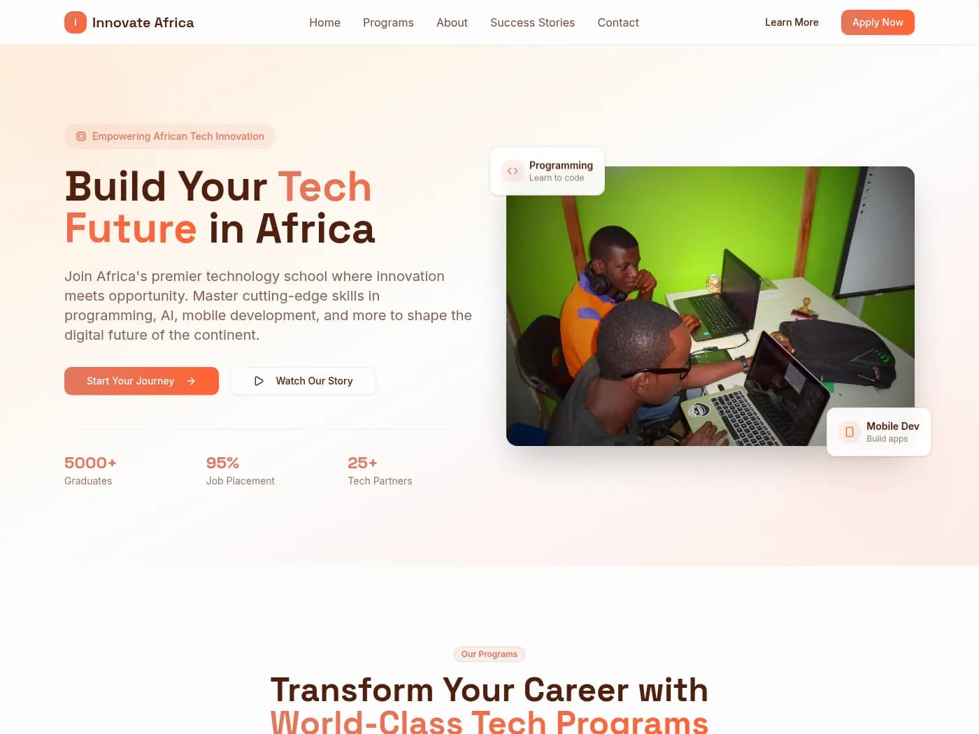 Innovate Africa School of Technology Website