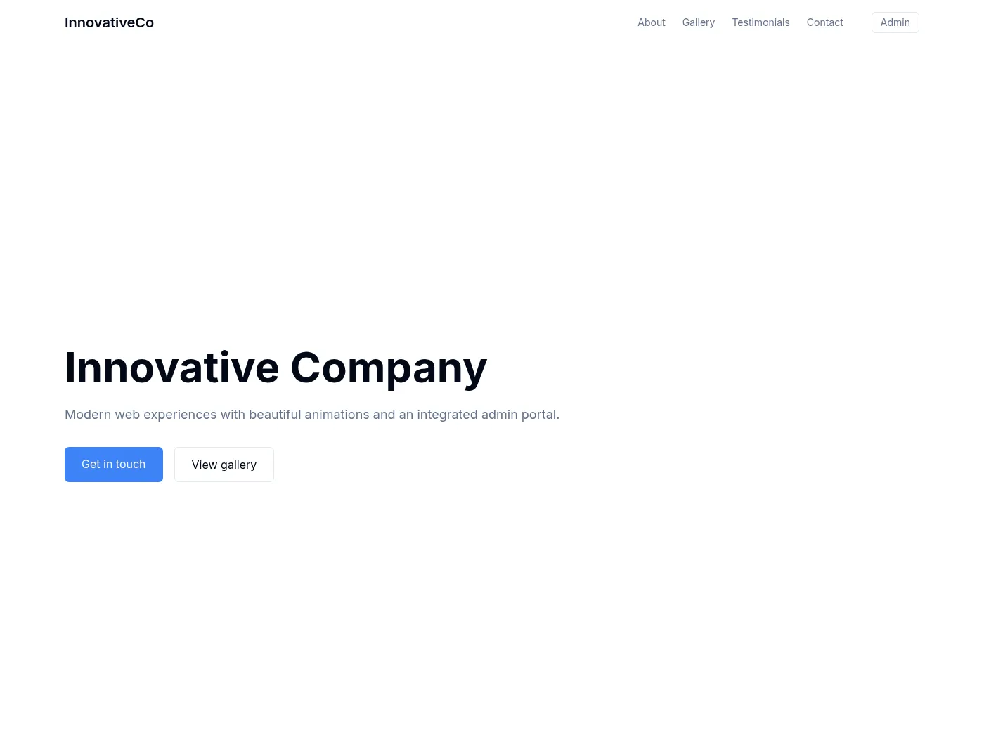 Innovative Company Website with Admin Portal