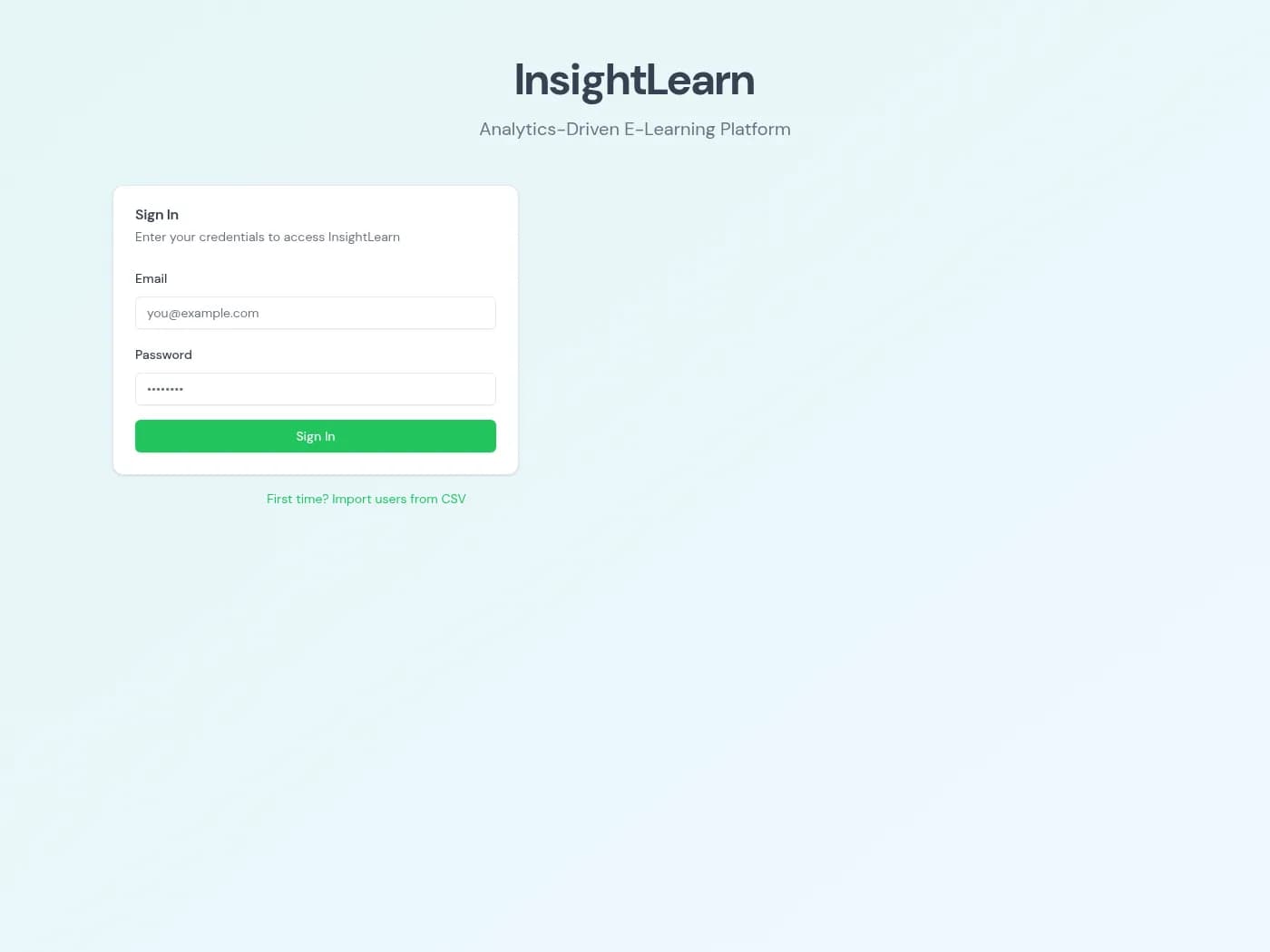 InsightLearn: Analytics-Driven E-Learning Platform