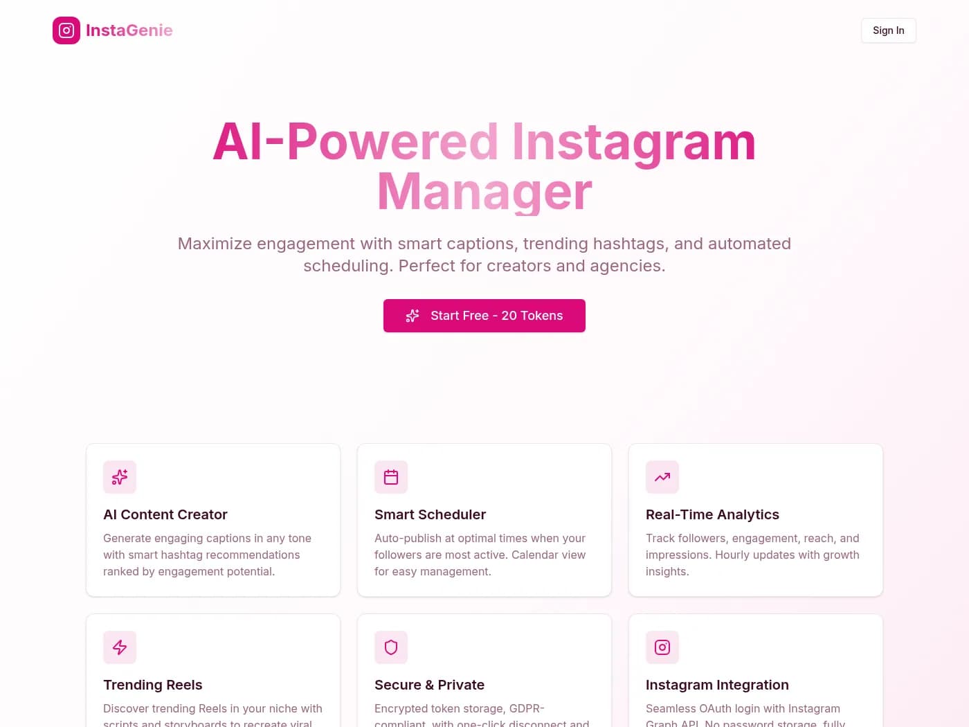 InstaGenie: AI-Powered Instagram Manager for Creators & Agencies