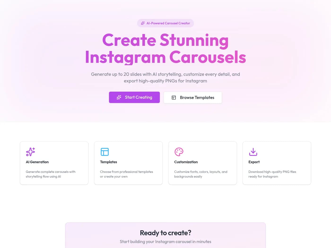 IA Carousel Creator for Instagram Storytelling