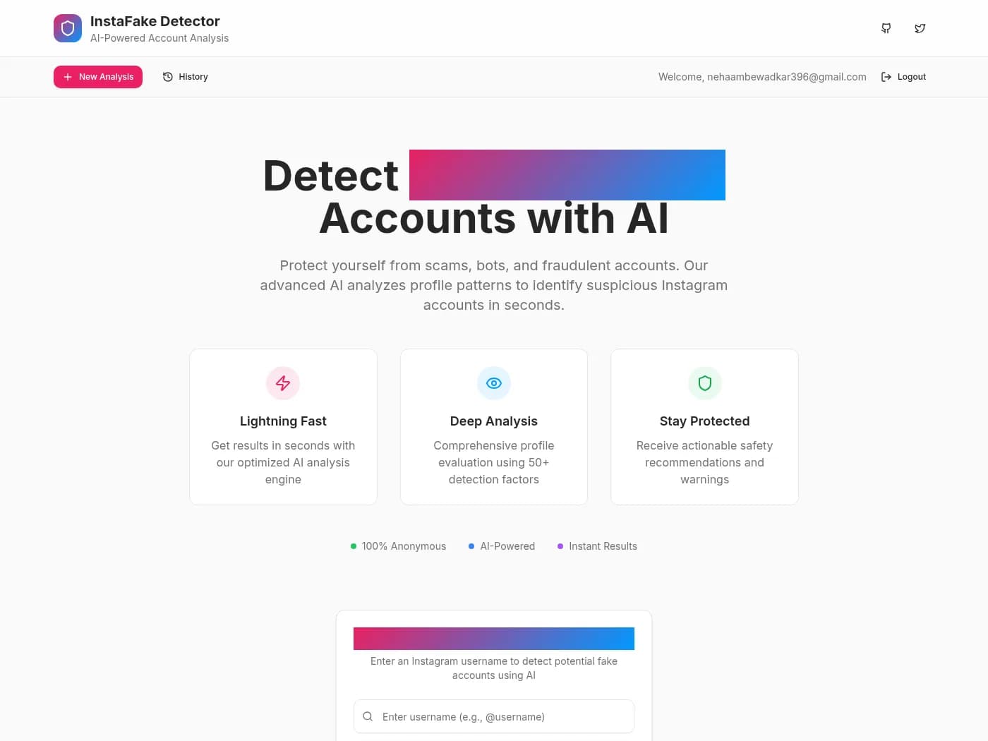 InstaFake Detector Web
