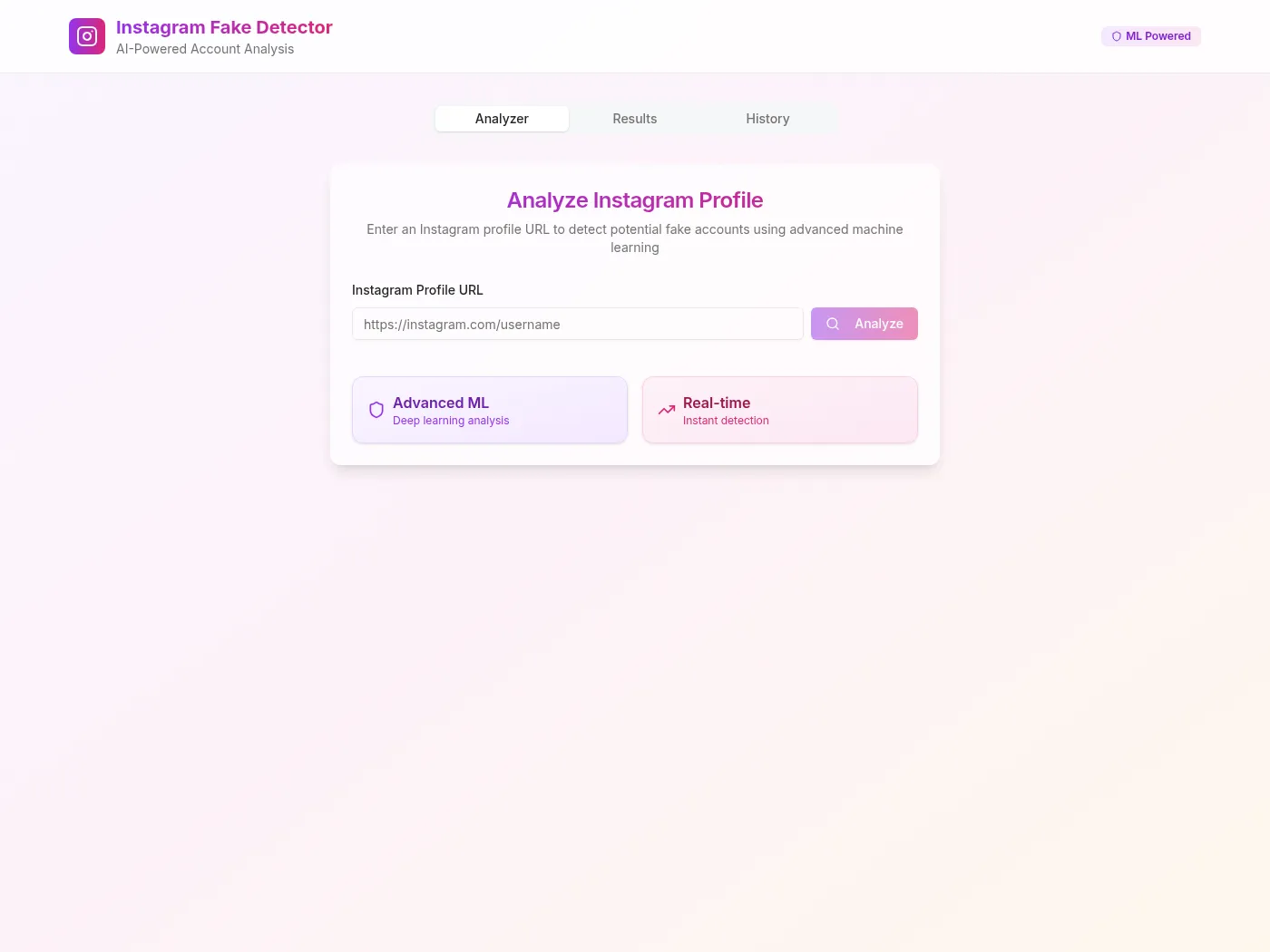 Instagram Fake Account Detector Web App