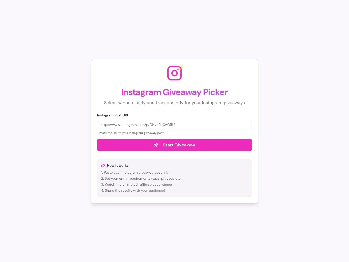 Instagram Giveaway Winner Picker & Comment Scraper