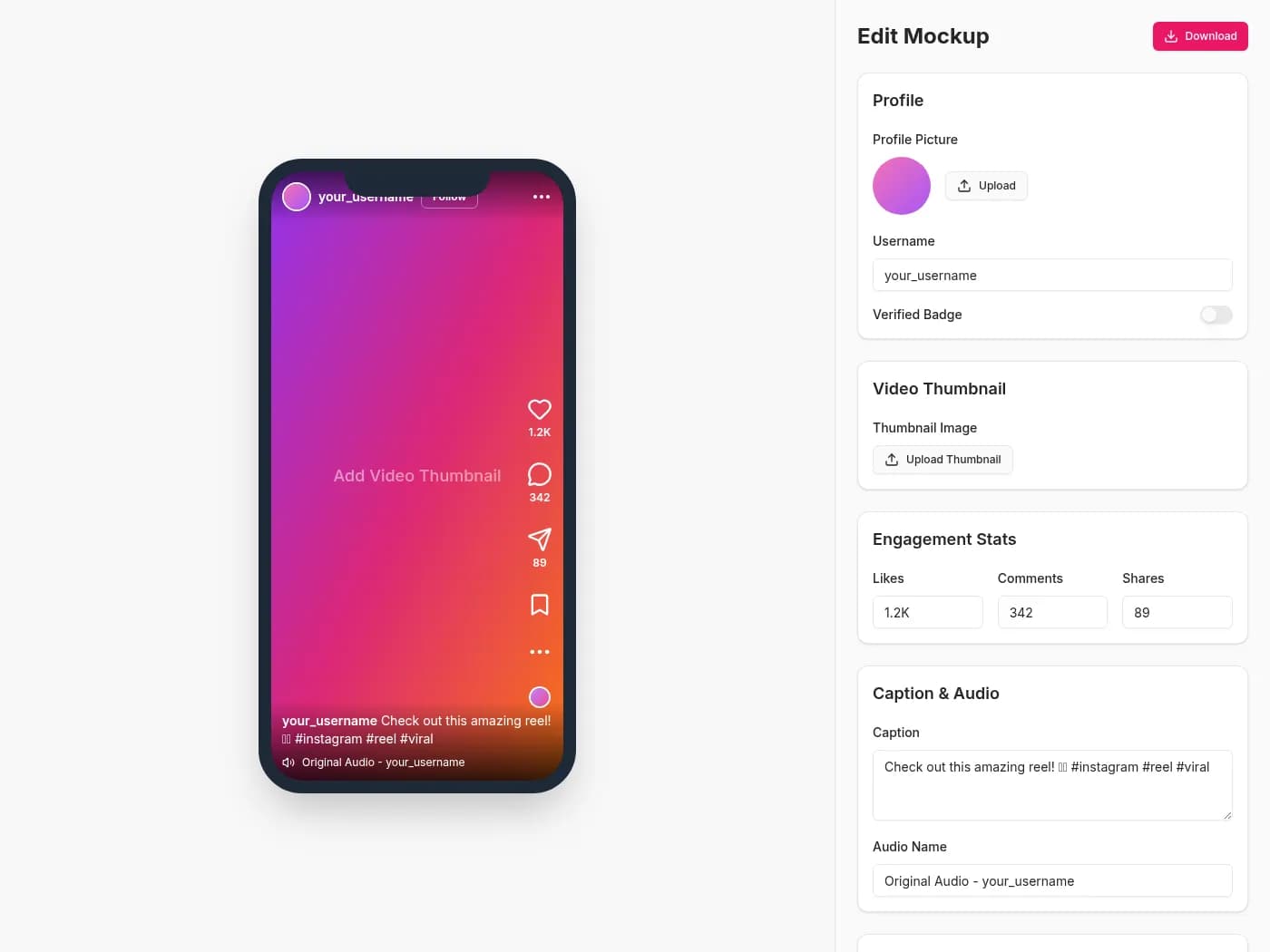 Instagram Reel Mockup Creator