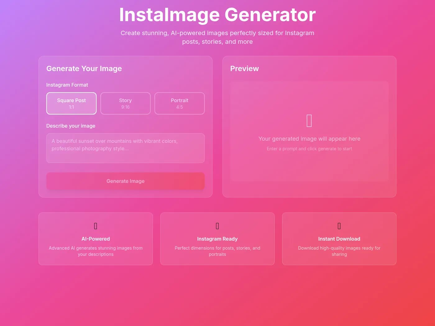InstaImage Generator