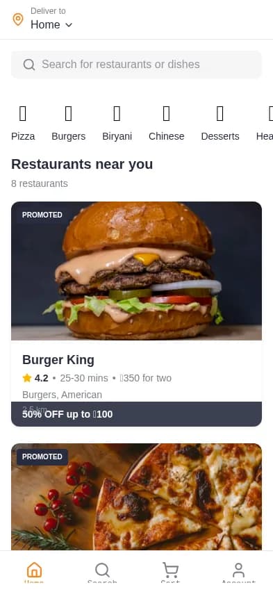 InstaKart - Swiggy Clone Food Delivery Mobile App