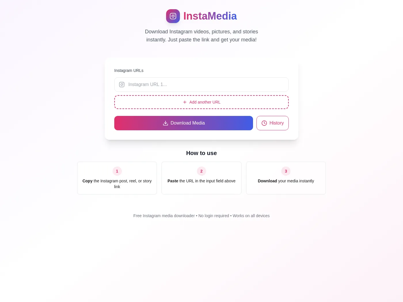 InstaMedia Downloader Web App
