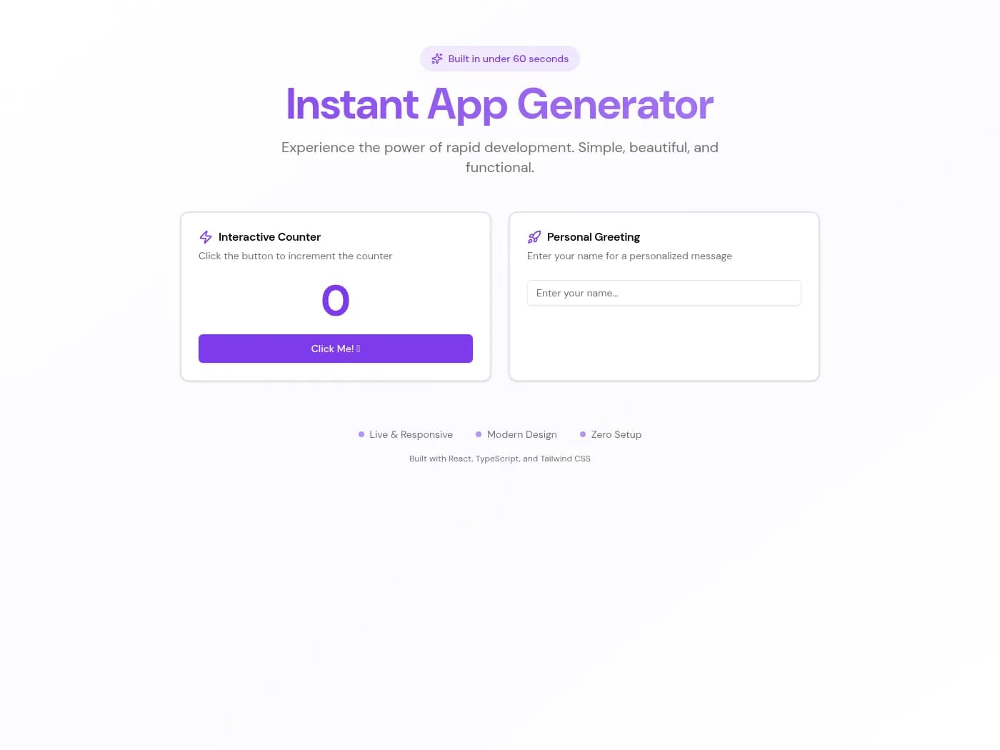 Instant App Generator