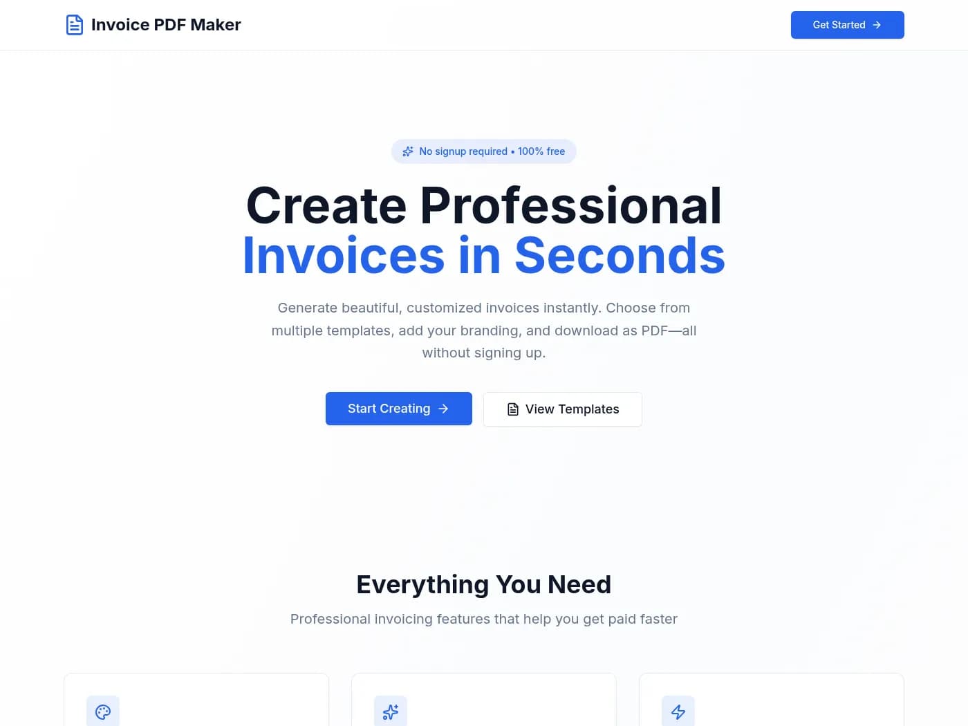 Instant Invoice PDF Maker