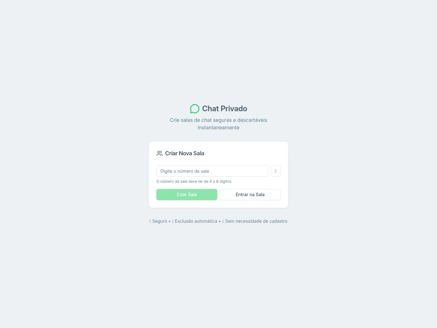 Instant Private Chatroom Web App