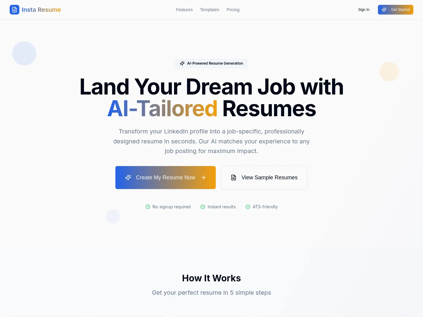 Instant Resume Tailor: AI-Powered Job-Specific Resume Generator