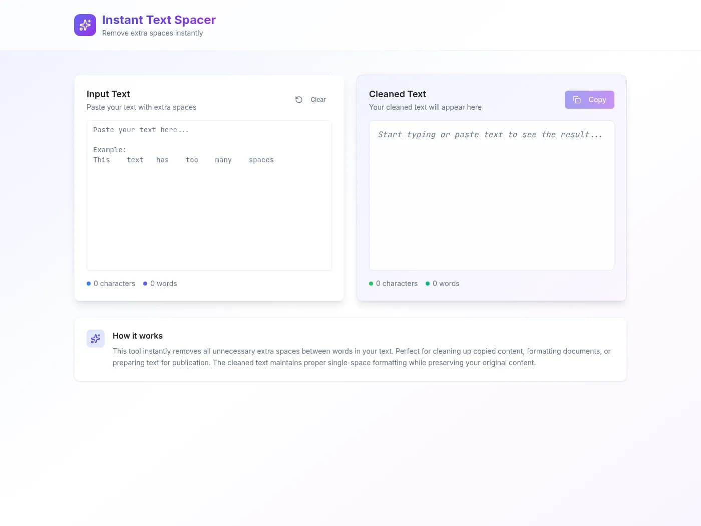 Instant Text Spacer Chat