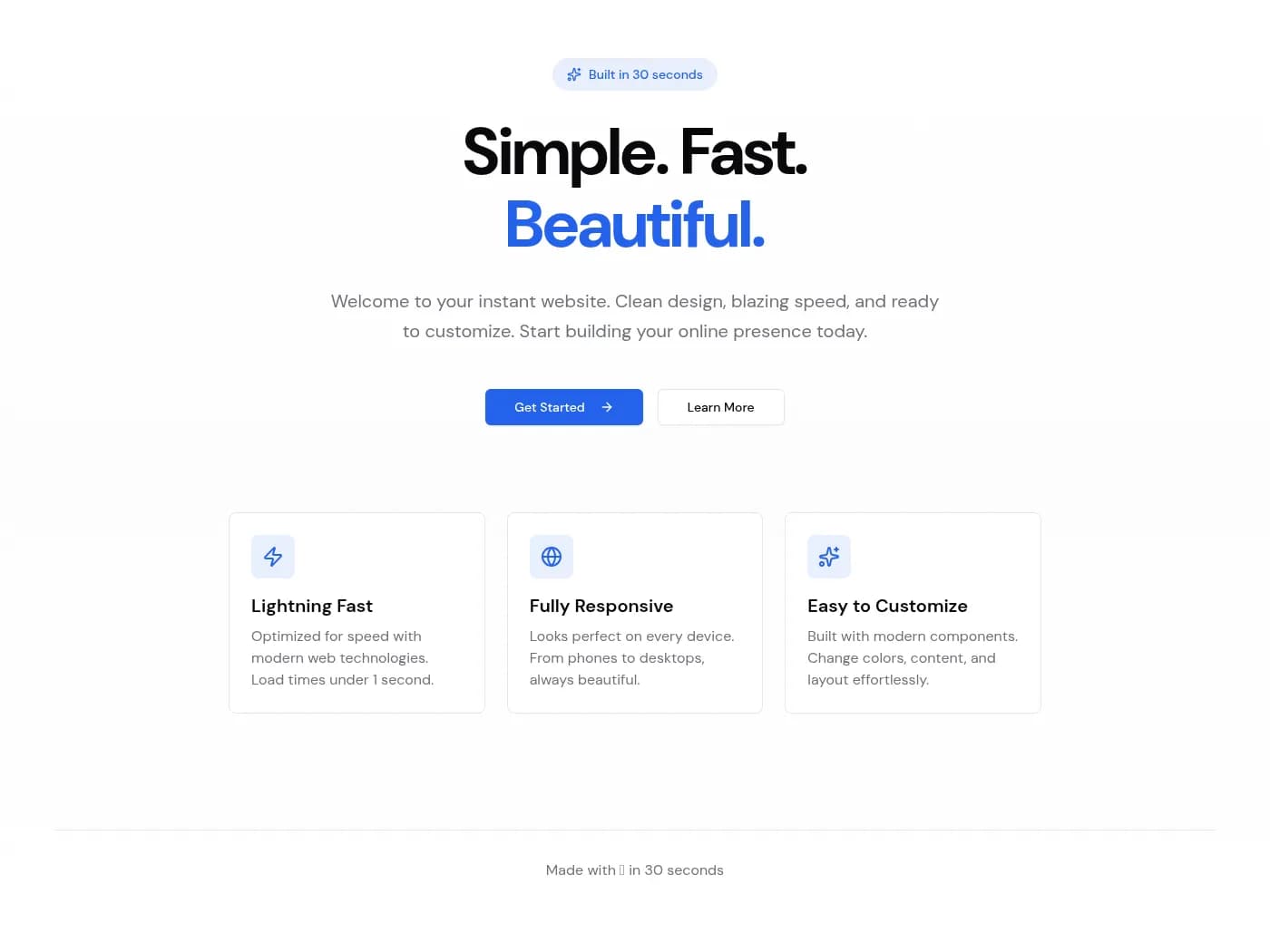 Instant Website Generator