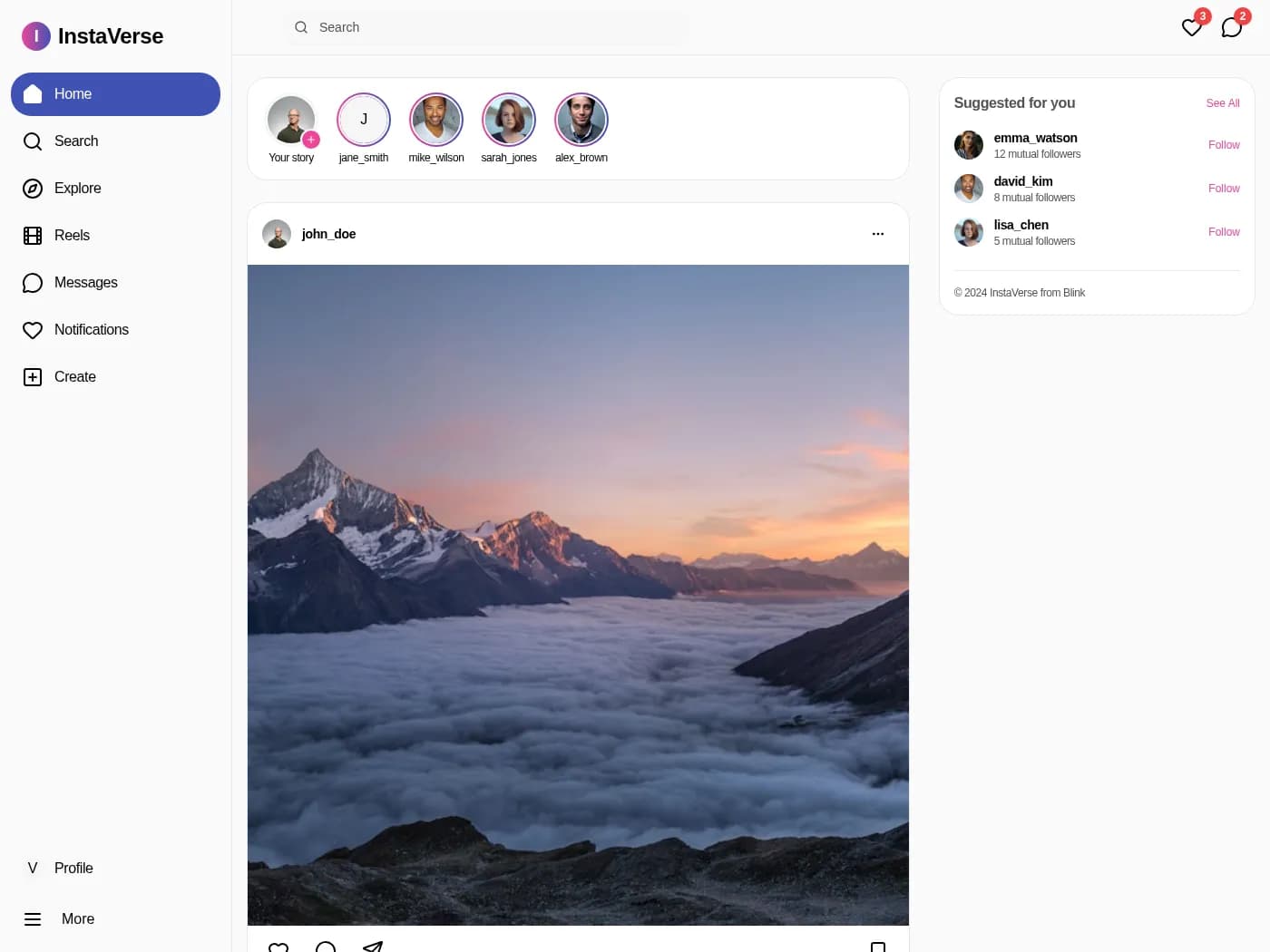 InstaVerse: Full-Stack Instagram-Scale Social Platform