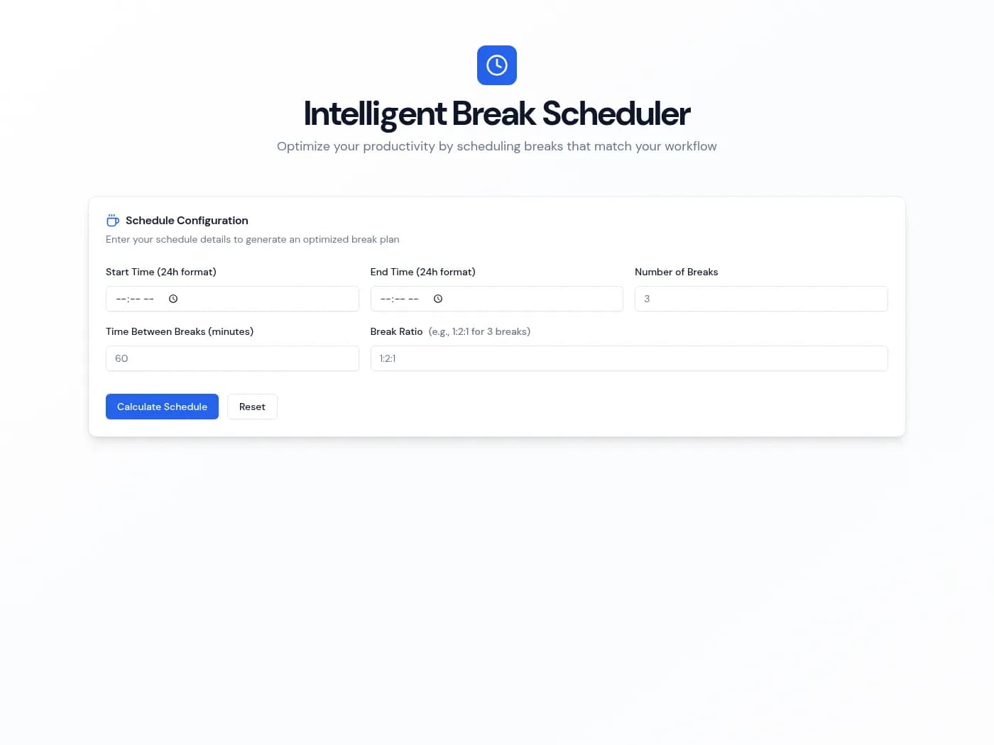 Intelligent Break Scheduler