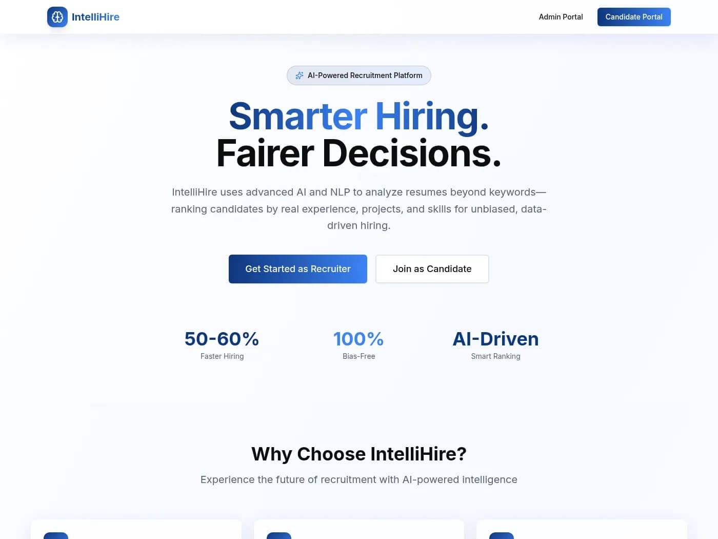 IntelliHire – AI-Powered Intelligent Resume Screening and Smart Hiring System