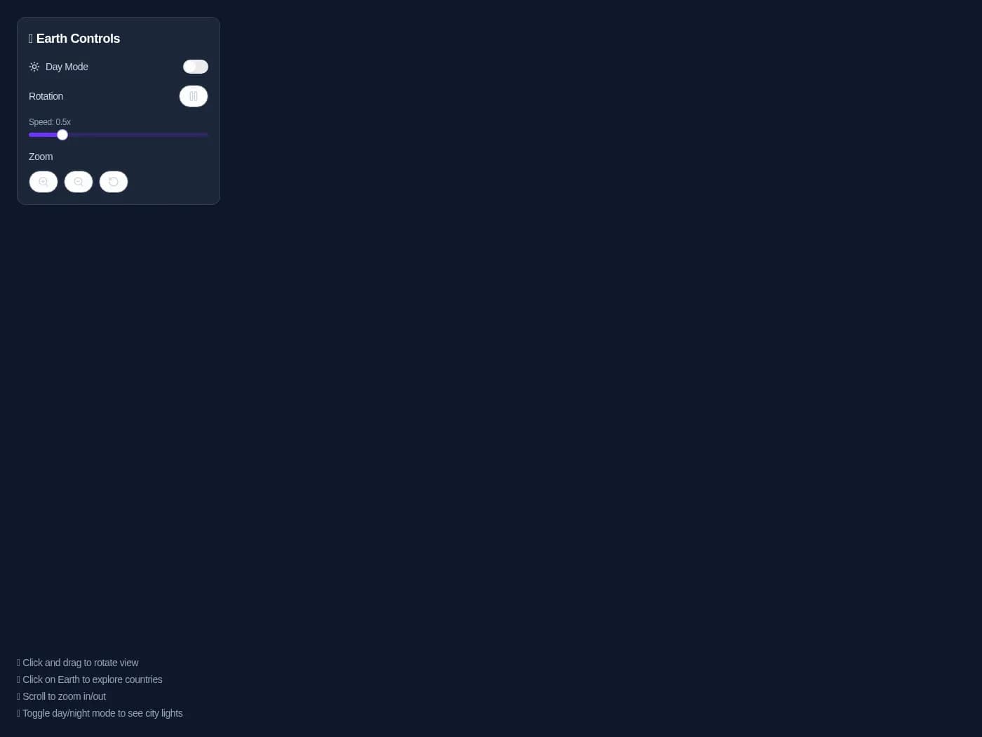 Interactive 3D Earth Explorer