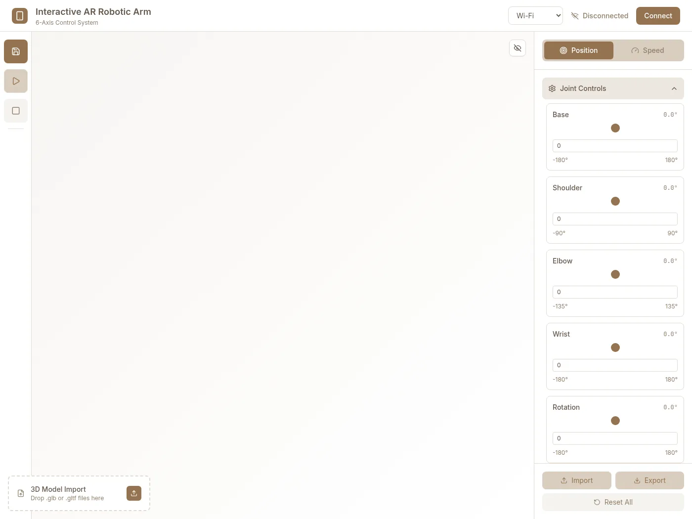 Interactive AR Robotic Arm Web App for Engineering College Project