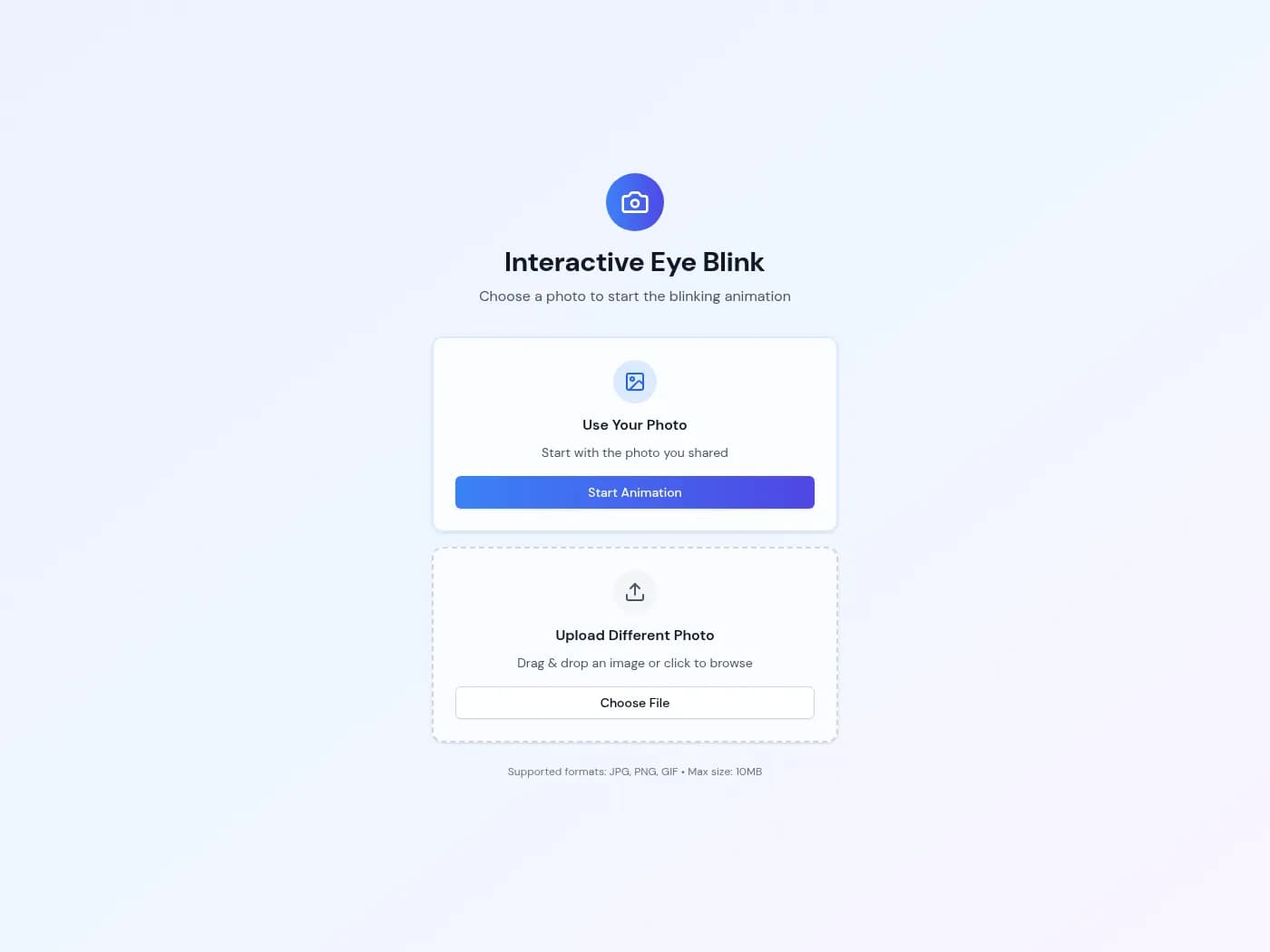 Interactive Blinking Eye Animation