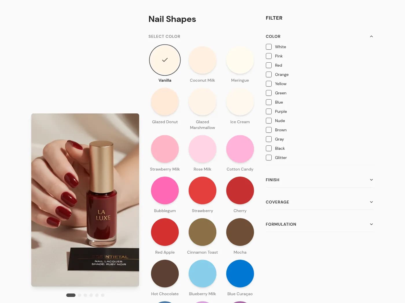 Interactive Color Swatch Landing Page