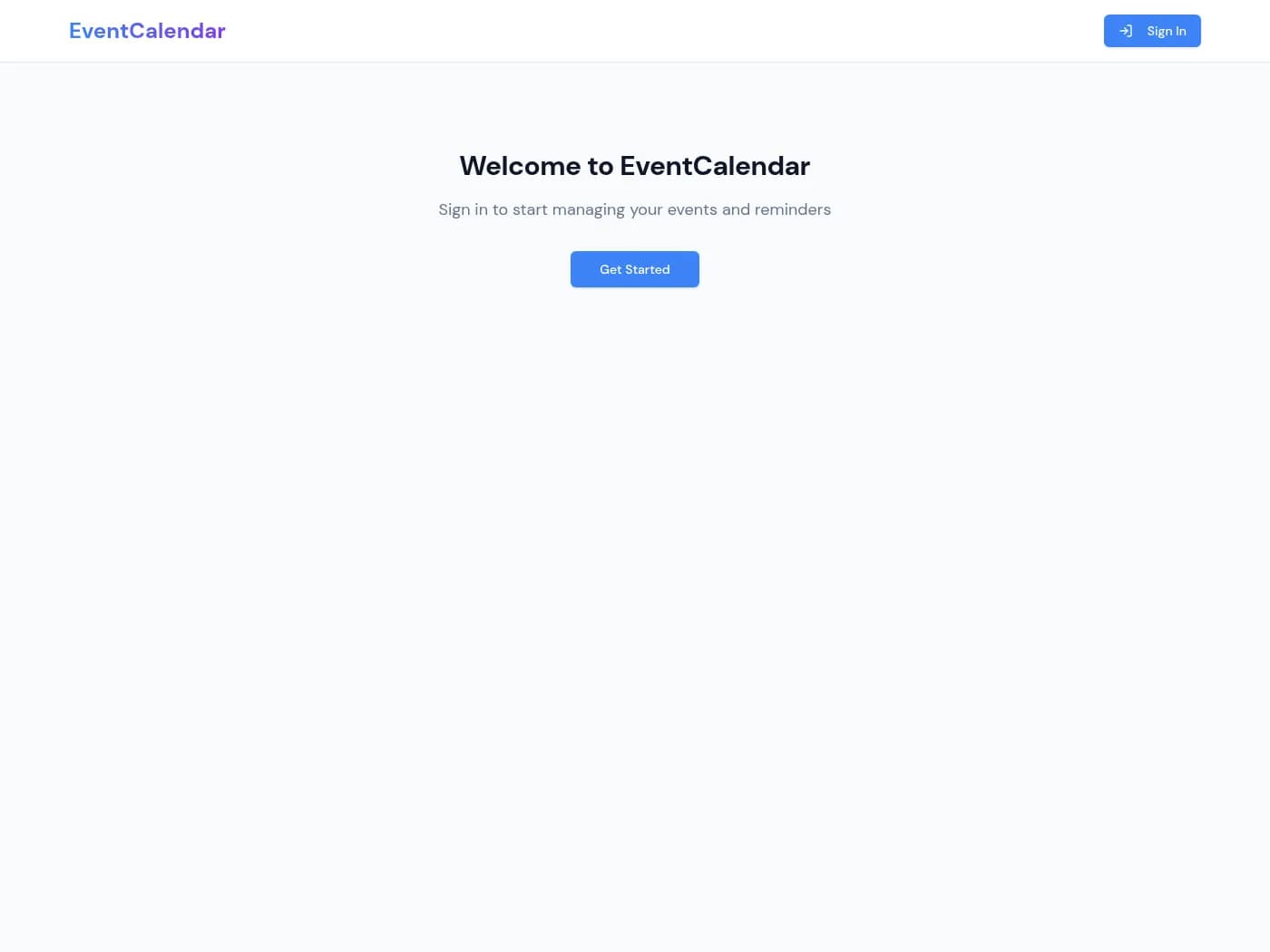 Interactive Event Reminder Calendar