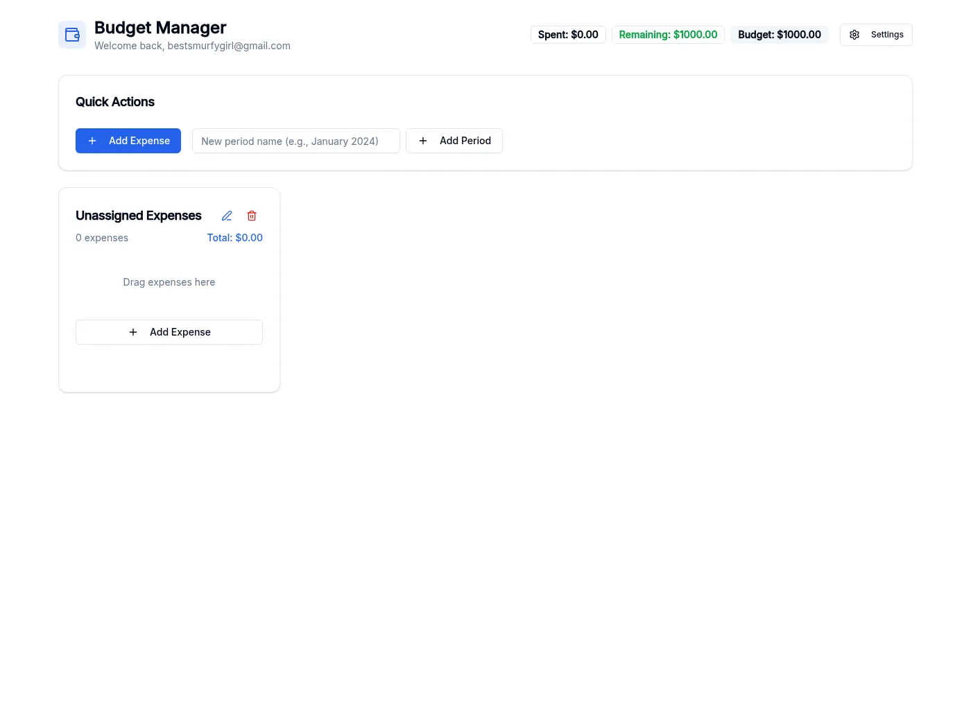 Interactive Expense Budgeting Tool