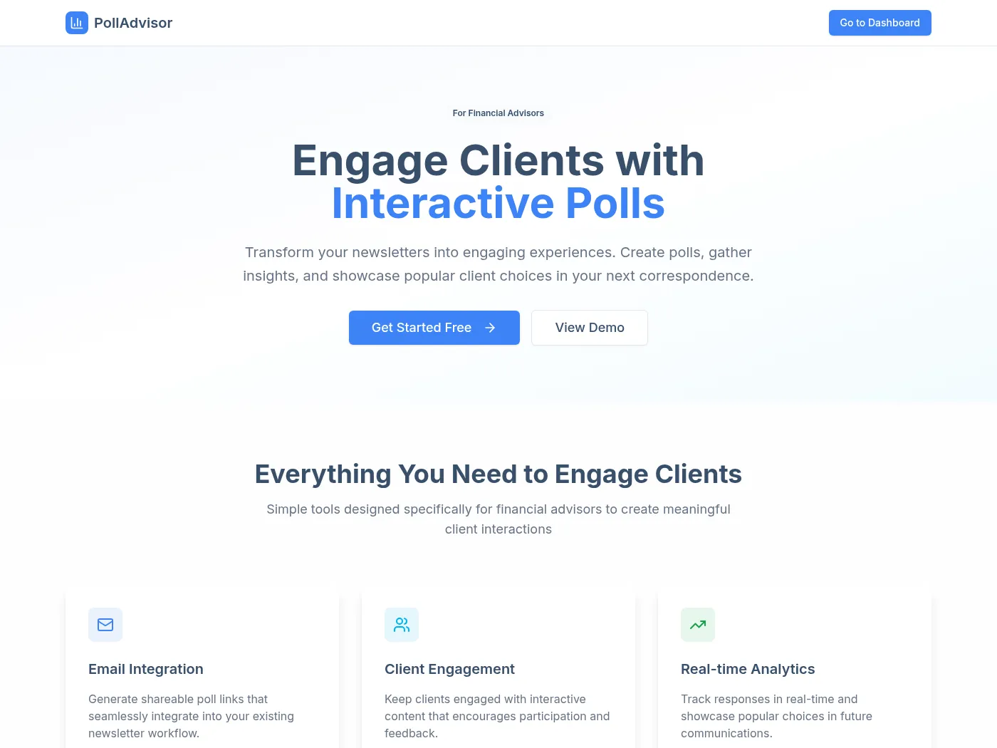 Interactive Financial Newsletter Poll App