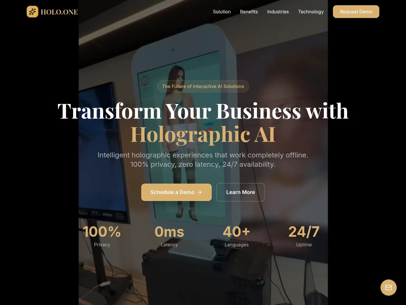 Interactive Landing Page for Hologram Kiosk Sales
