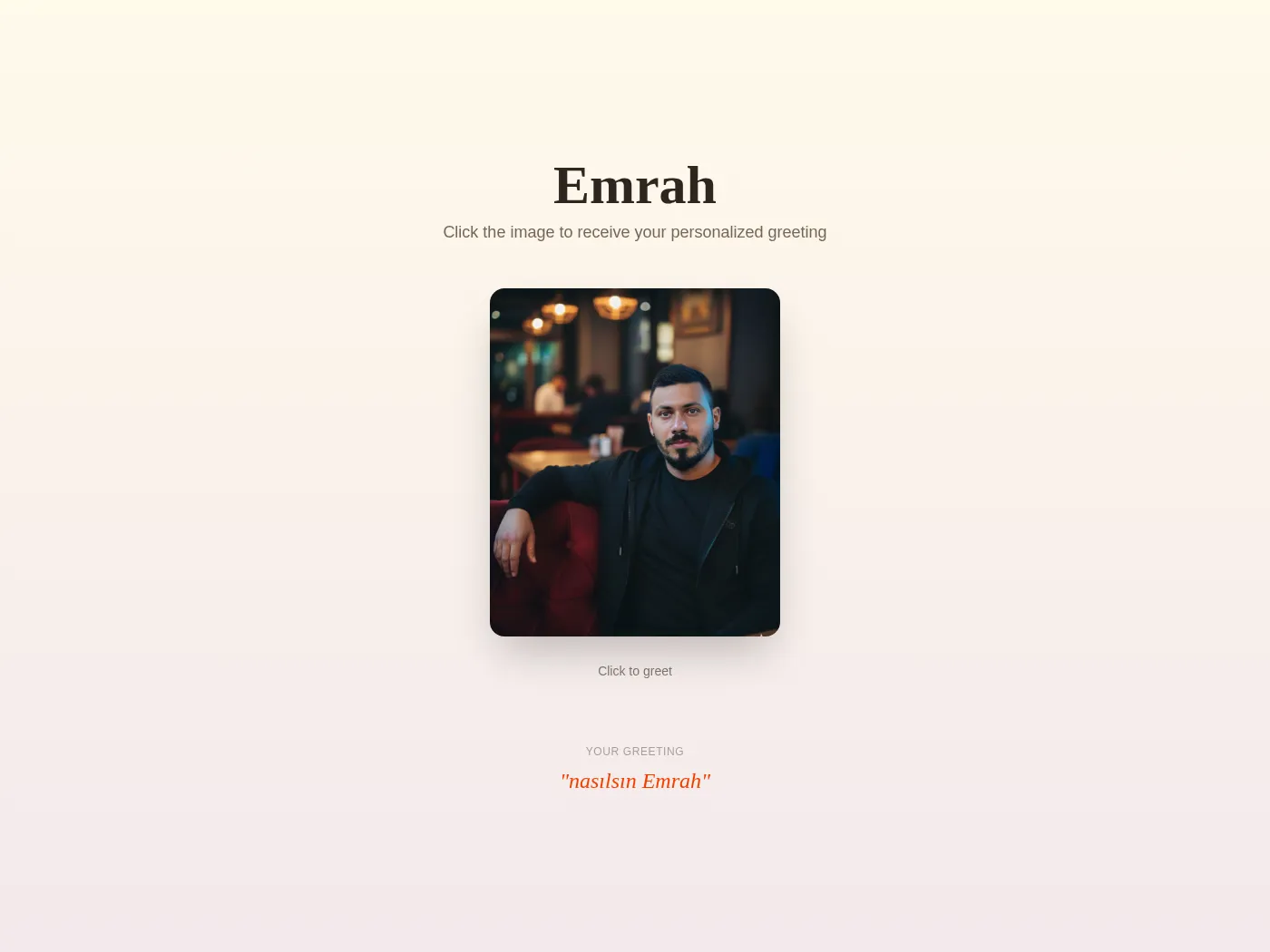 Interactive Image with Personalized Voice Greeting