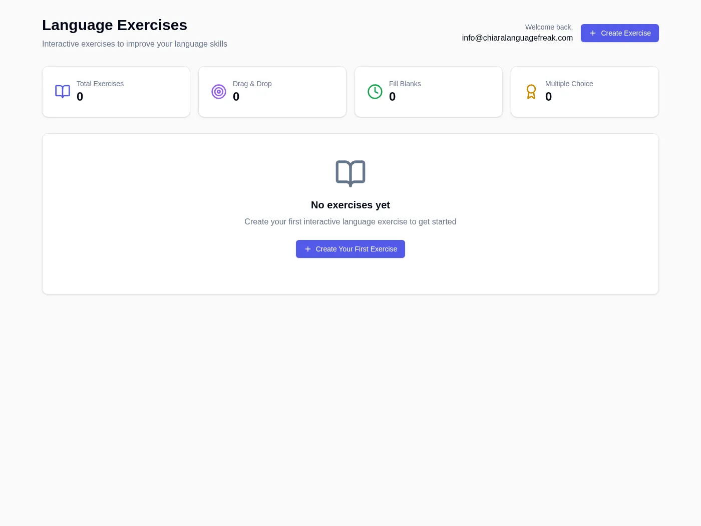 Interactive Language Exercise App