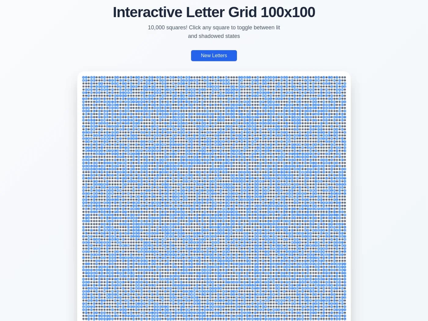 Interactive Letter Grid Game
