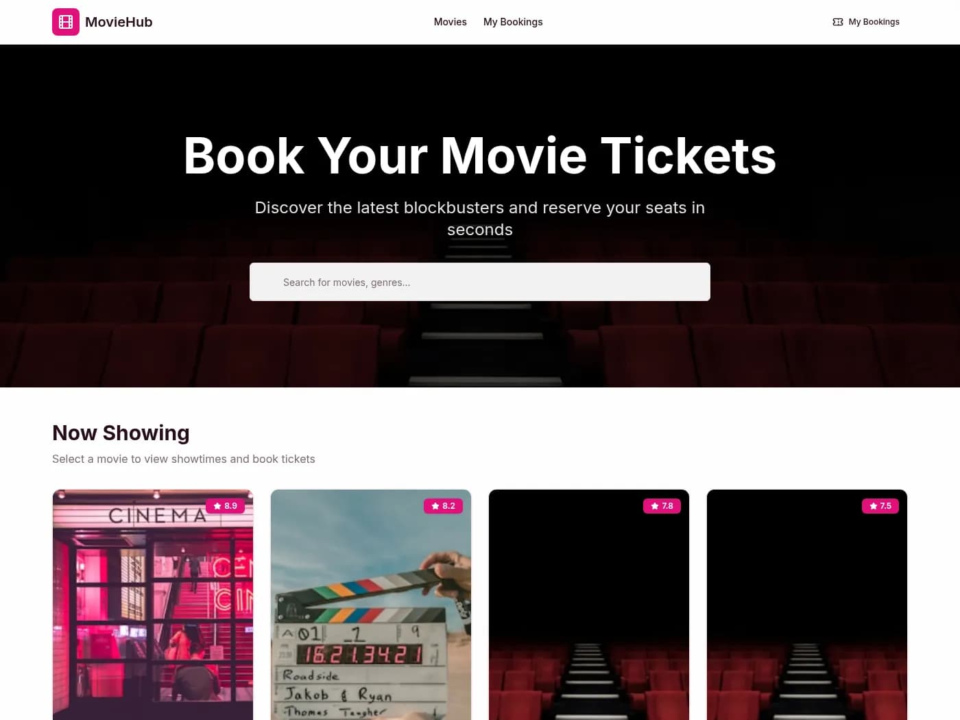 Interactive Movie Ticket Booking Platform