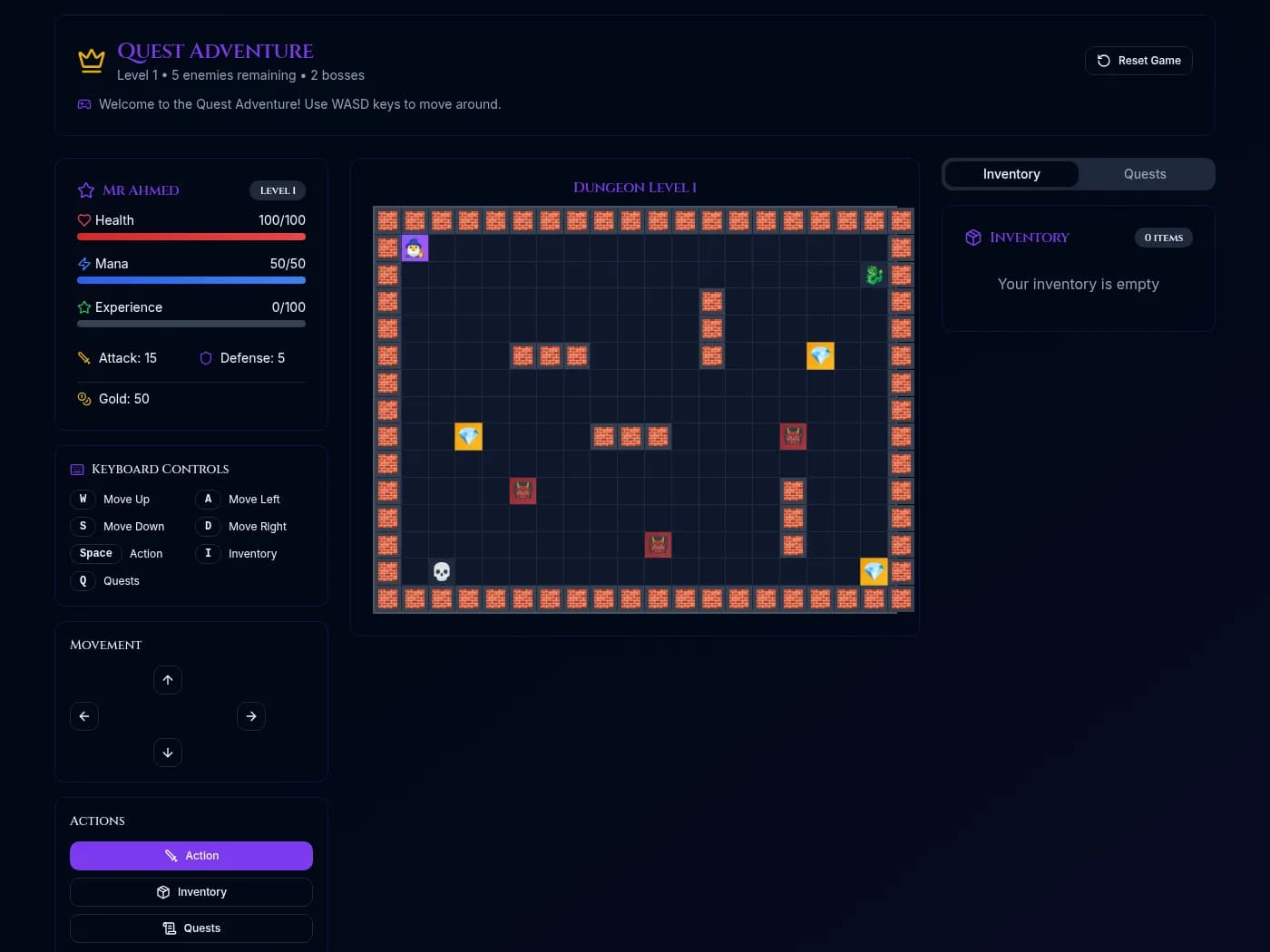 Interactive Quest Adventure Game