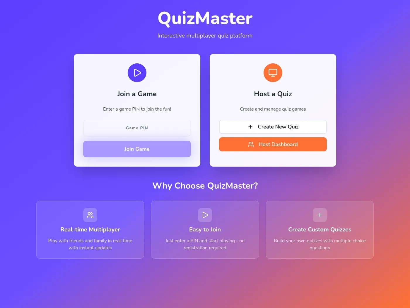 Interactive Quiz Game Platform