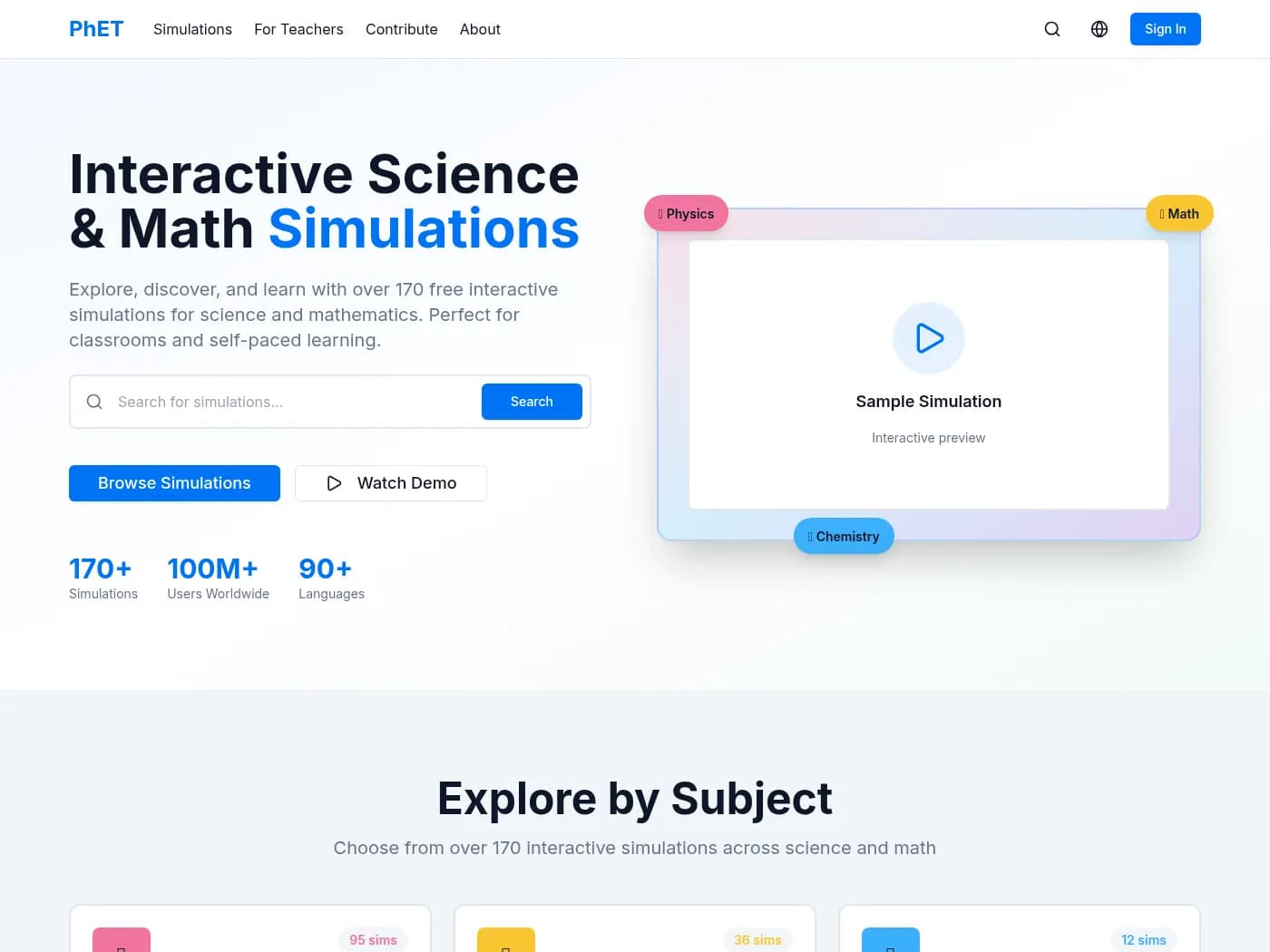 Interactive Science Simulation Platform