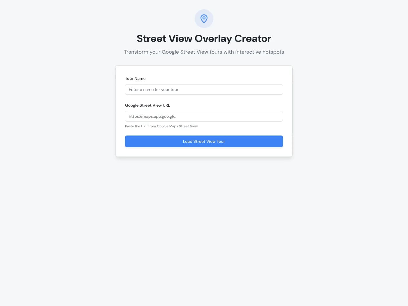 Interactive Overlay Creator for Google Street View Tours