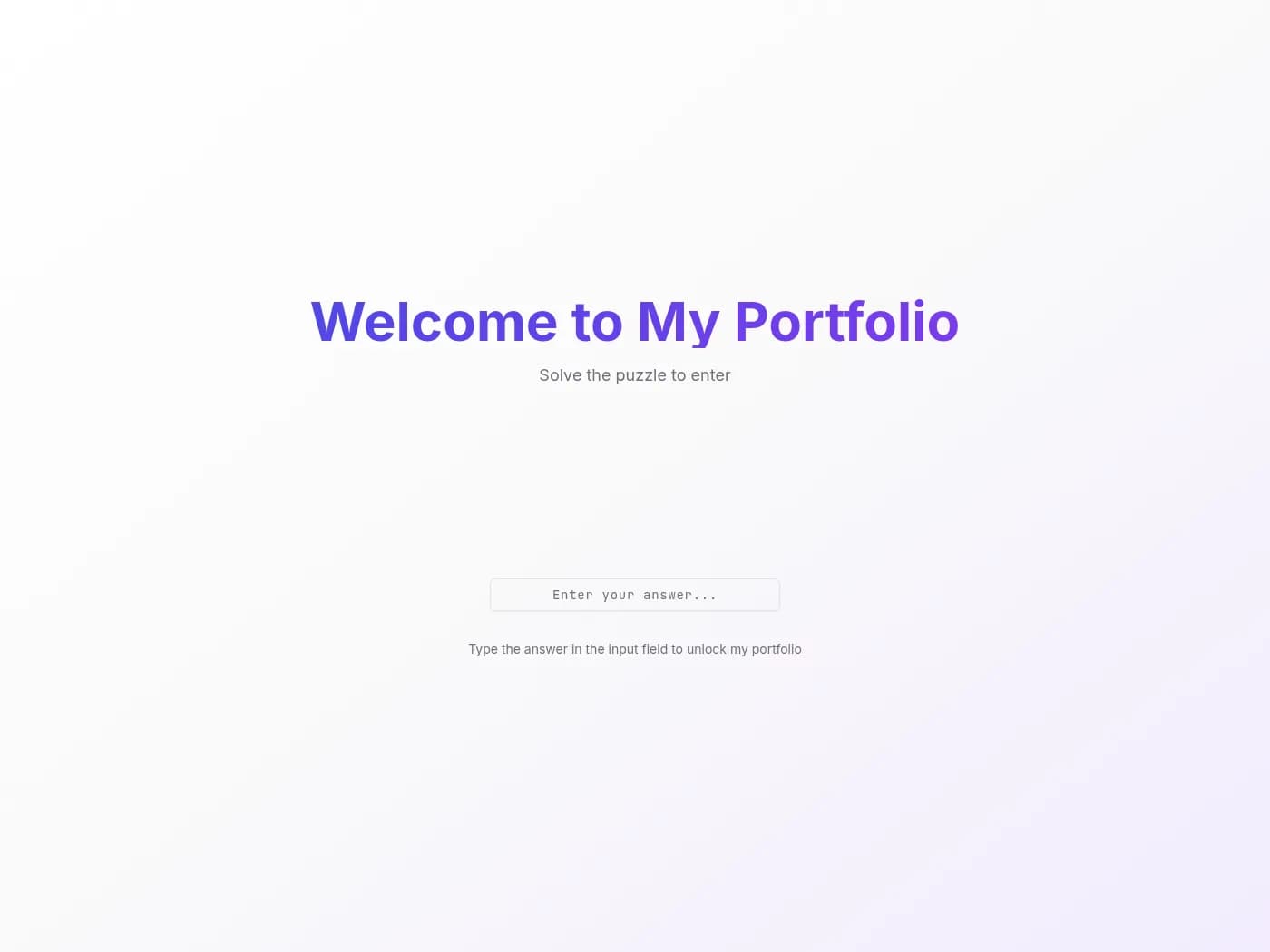 Interactive Puzzle-Entry Student Portfolio Website