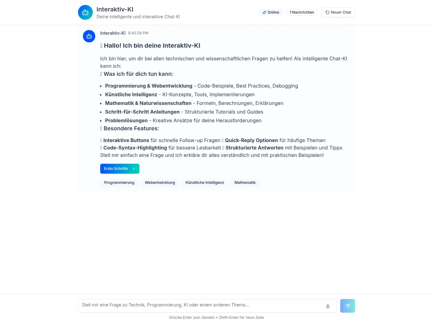 Interaktiv-KI: Deine verständnisvolle und interaktive Chat-KI für umfassende Antworten
