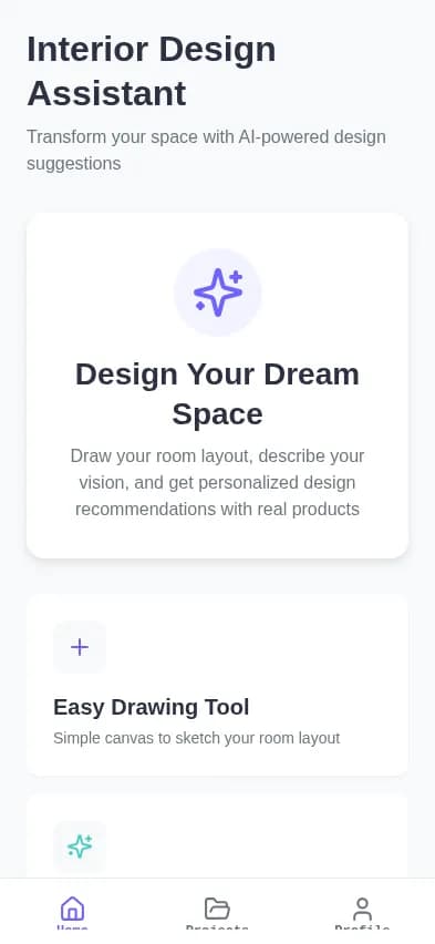 Interior Design Assistant Mobile App