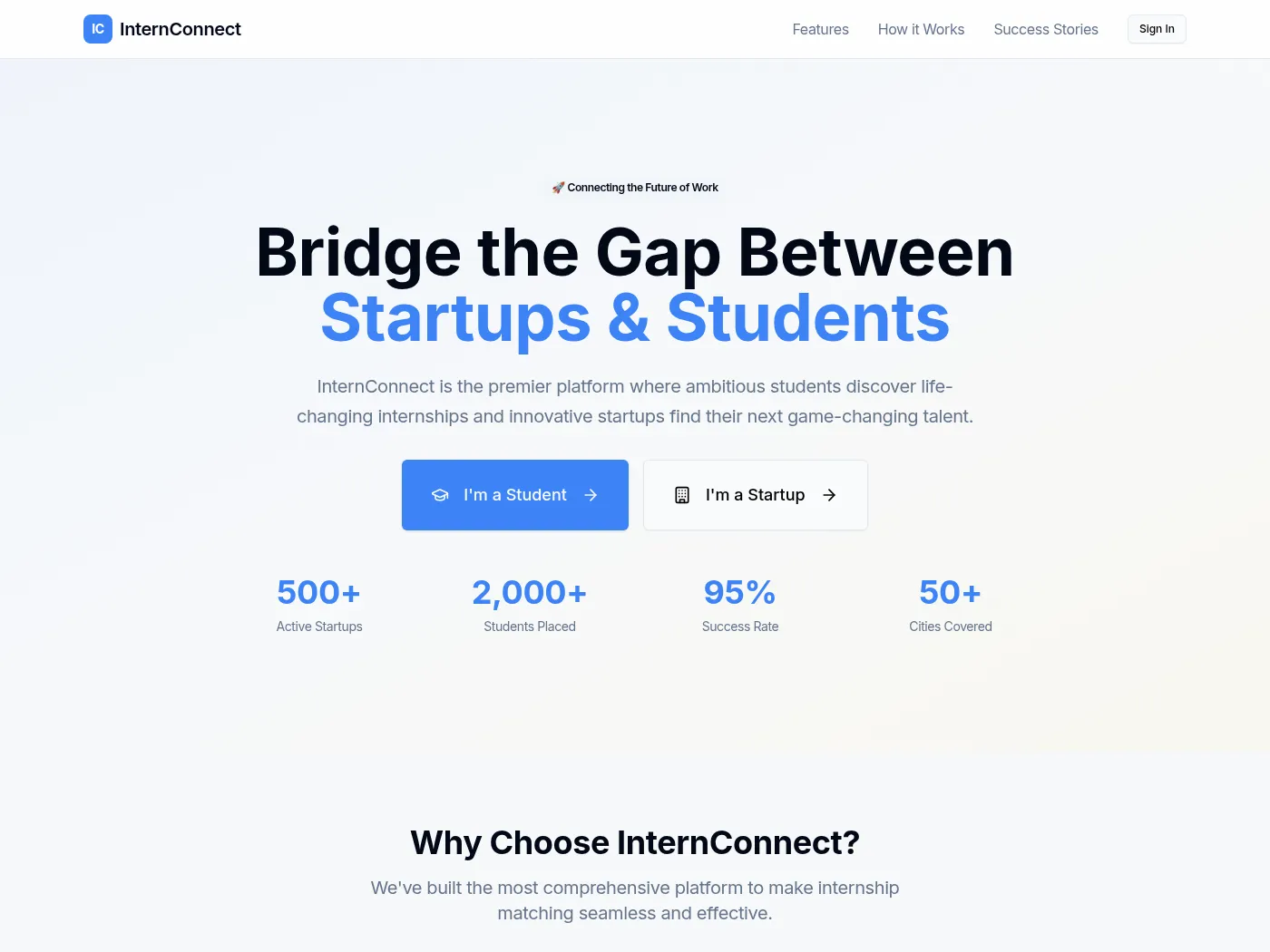 InternConnect: Bridging Startups and Students