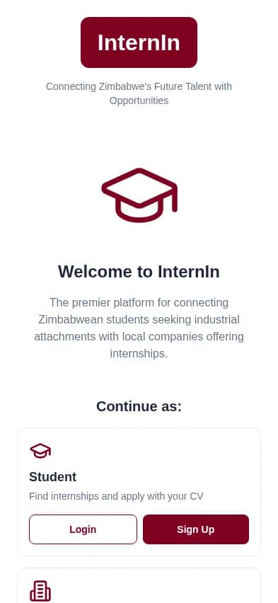 InternIn – Zimbabwe Internship Mobile Platform